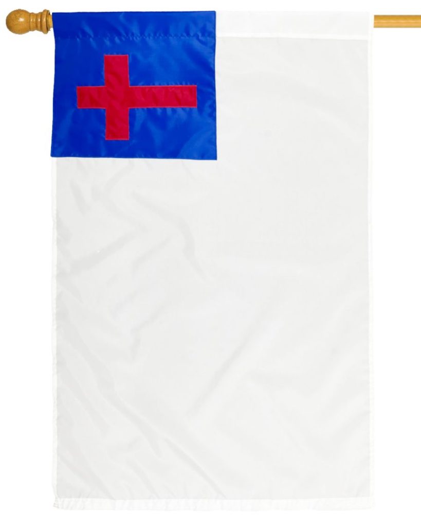 Christian Royal Blue and White Sewn Nylon House Flag - I AmEricas Flags