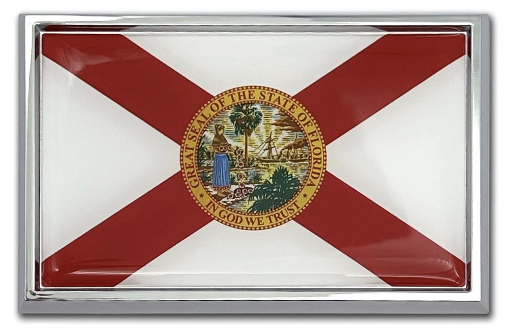 Florida Flag Color Car Emblem - I AmEricas Flags