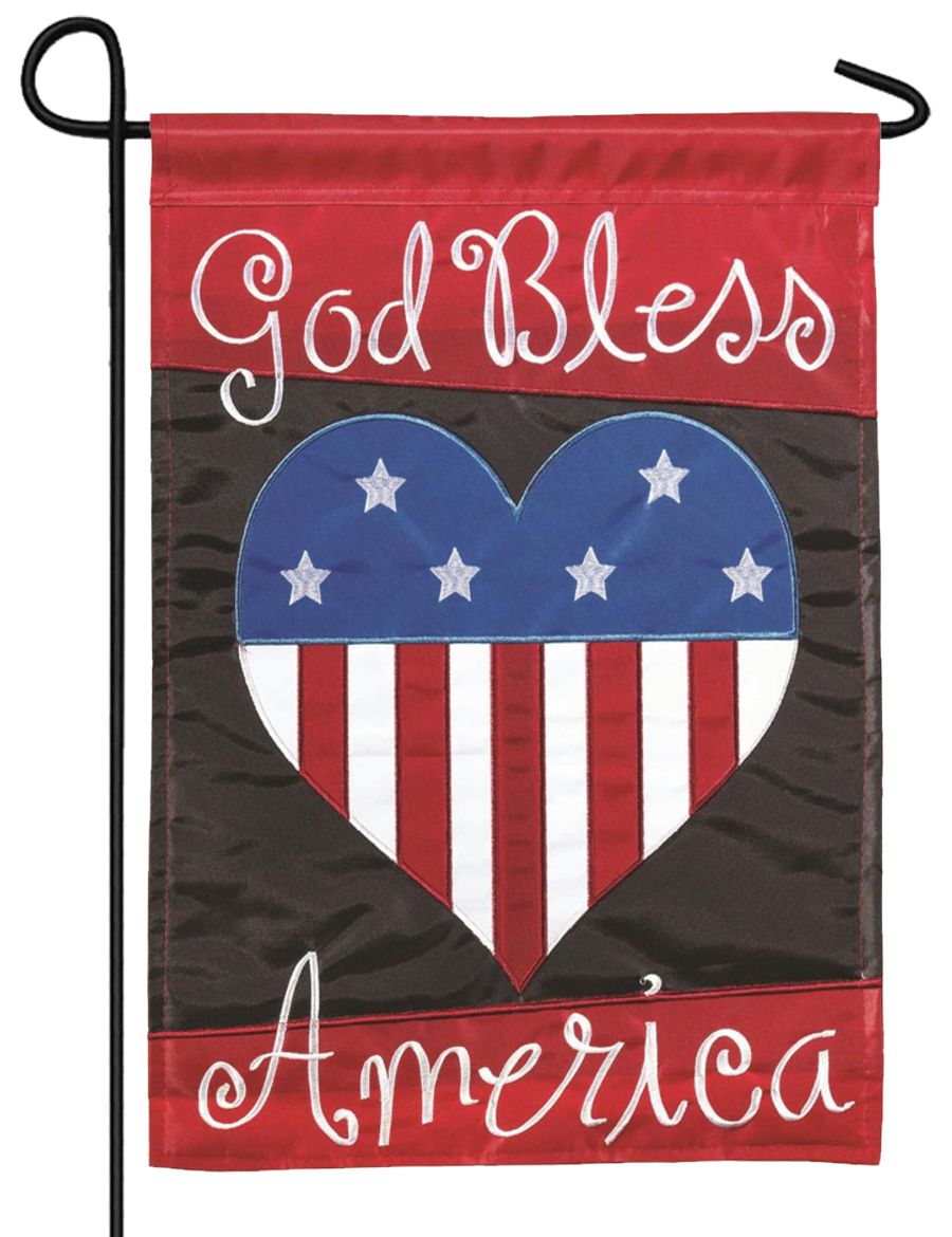 God Bless America Star Applique Garden Flag - I AmEricas Flags
