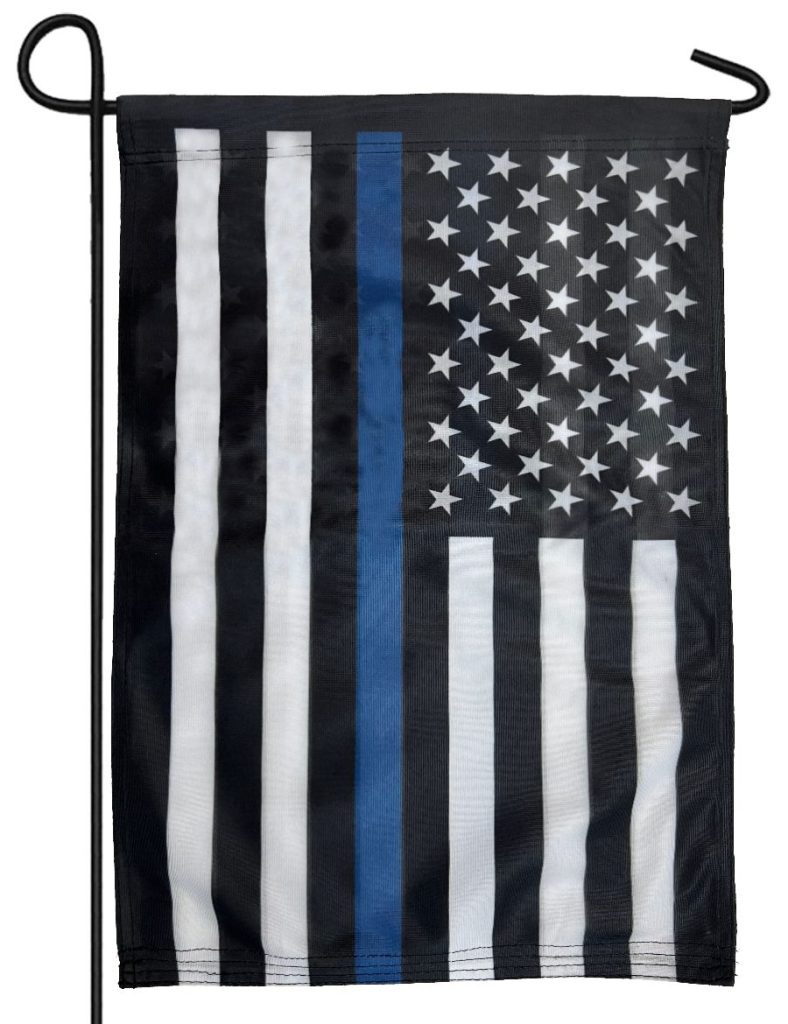 Police Thin Blue Line Black and White American Sewn Nylon House Flag ...