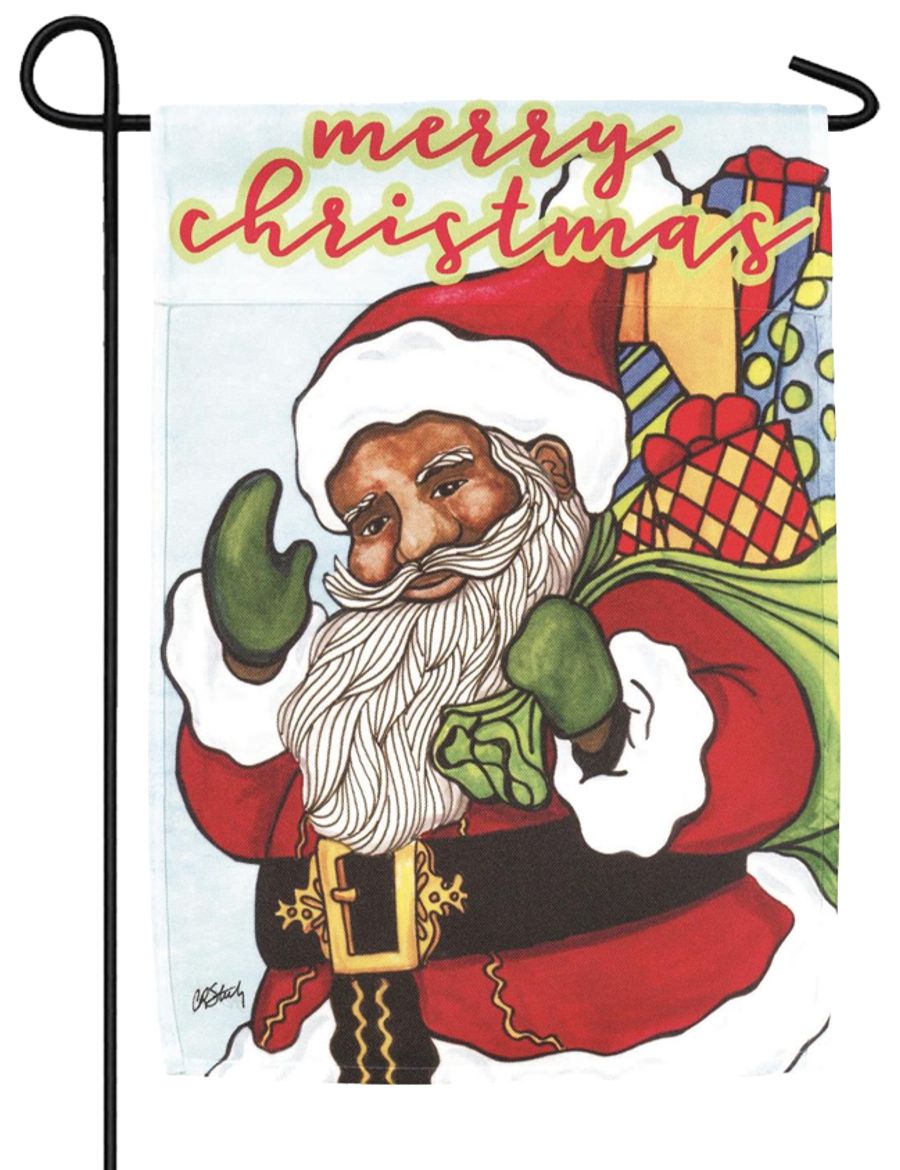 African American Santa Claus Garden Flag - I AmEricas Flags
