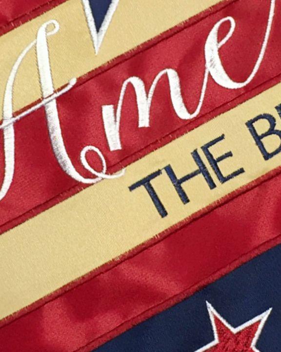 America the Beautiful Double Applique Garden Flag - I AmEricas Flags