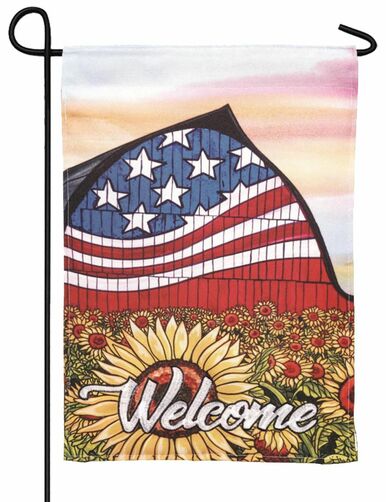 Americana Barn Printed Applique Garden Flag - I AmEricas Flags