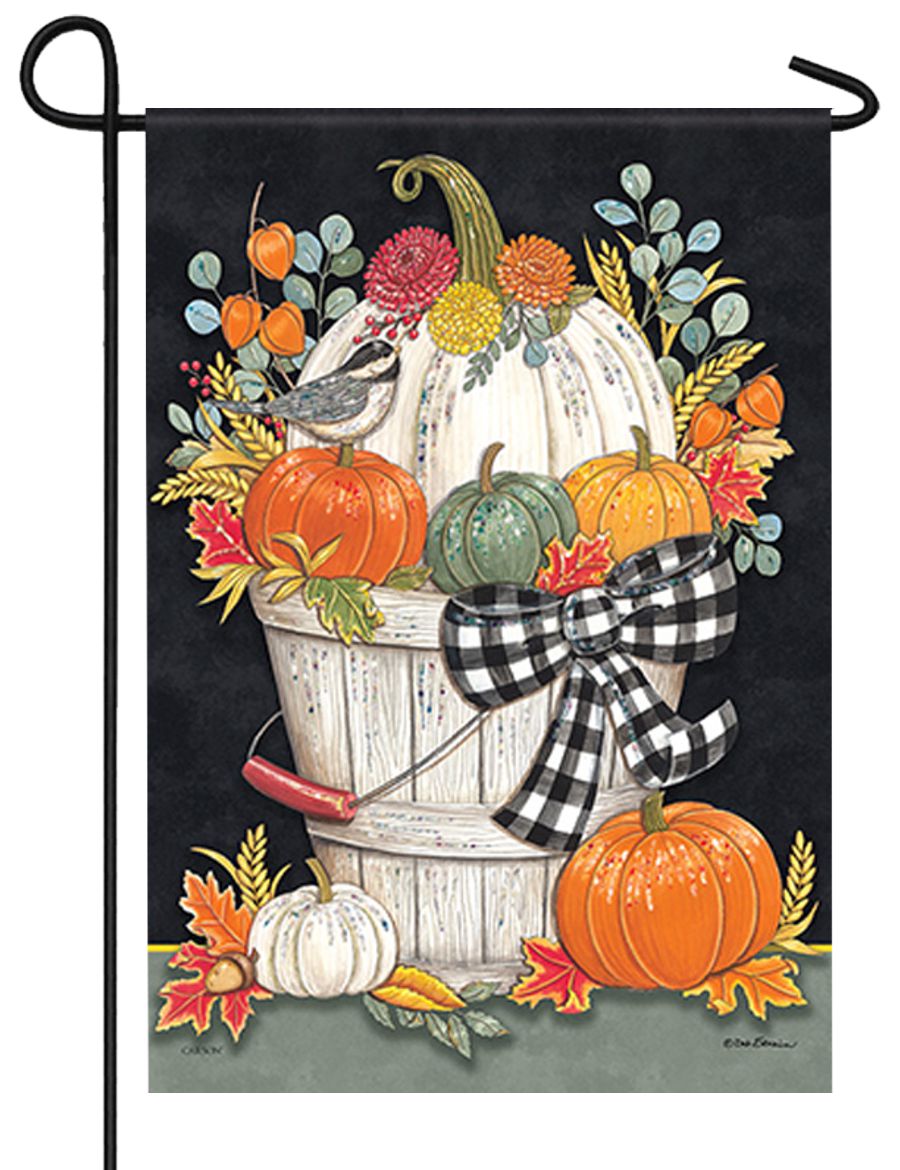 Autumn Bucket Glitter Garden Flag - I AmEricas Flags