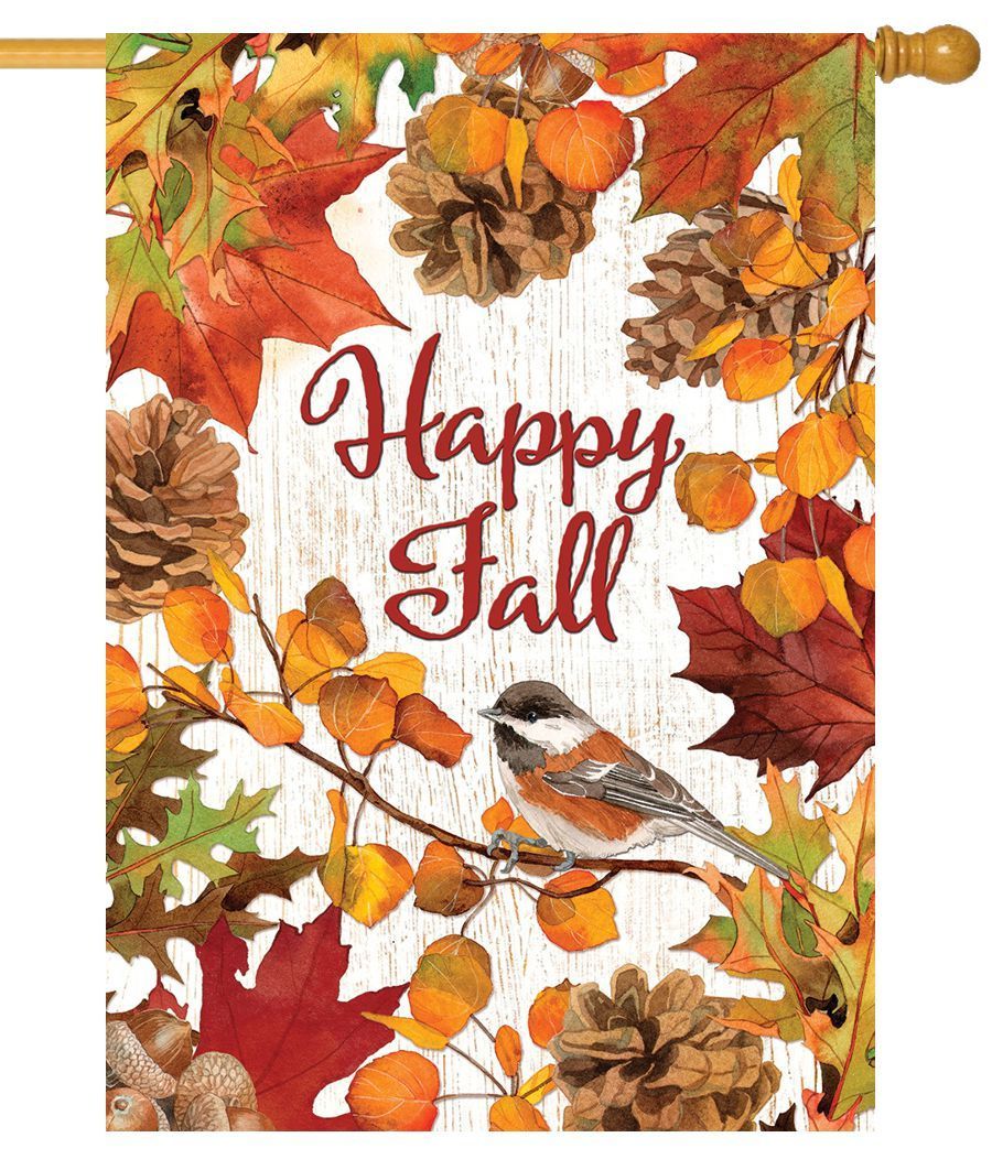 Autumn Leaves and Pinecones House Flag - I AmEricas Flags