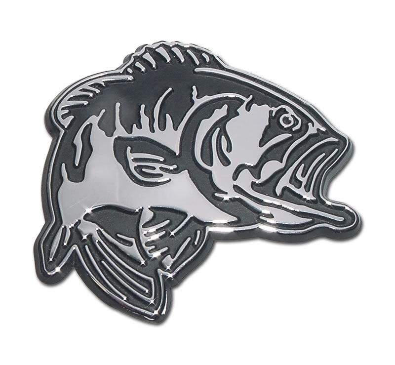 Bass Fish Chrome Car Emblem - I AmEricas Flags