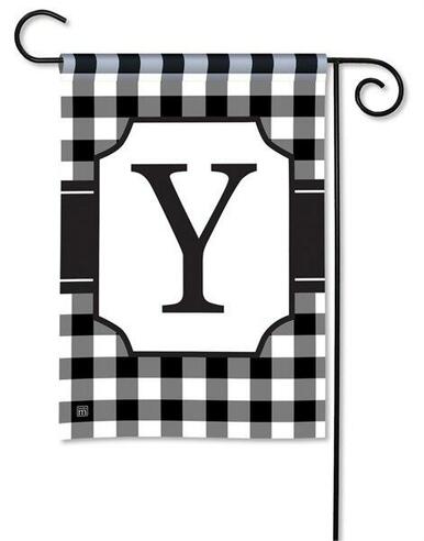 Black and White Check Monogram Y Garden Flag - I AmEricas Flags