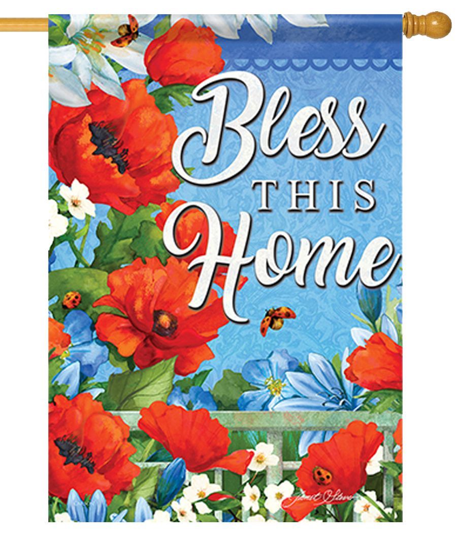 Bless This Home Floral House Flag - I AmEricas Flags