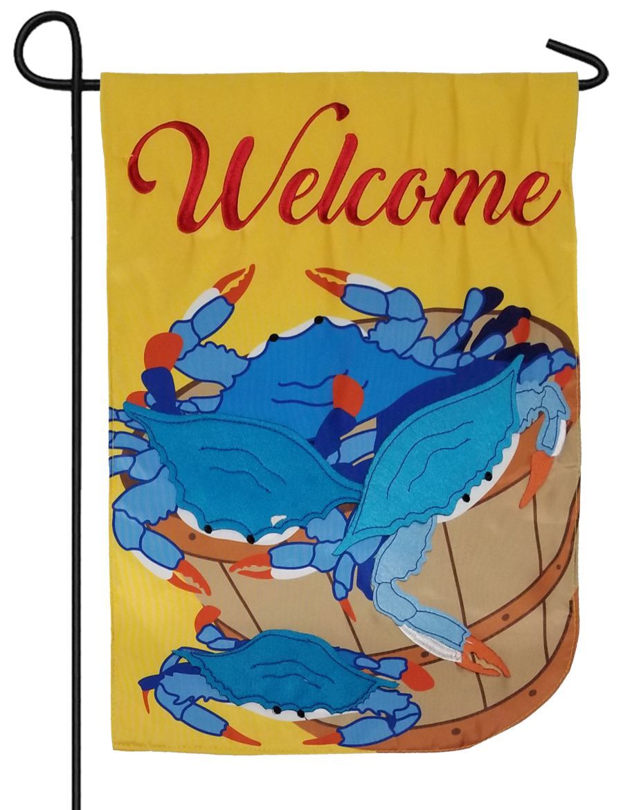 Blue Crab Double Applique Garden Flag - I AmEricas Flags