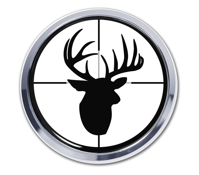 Buck Target Chrome Car Emblem - I AmEricas Flags