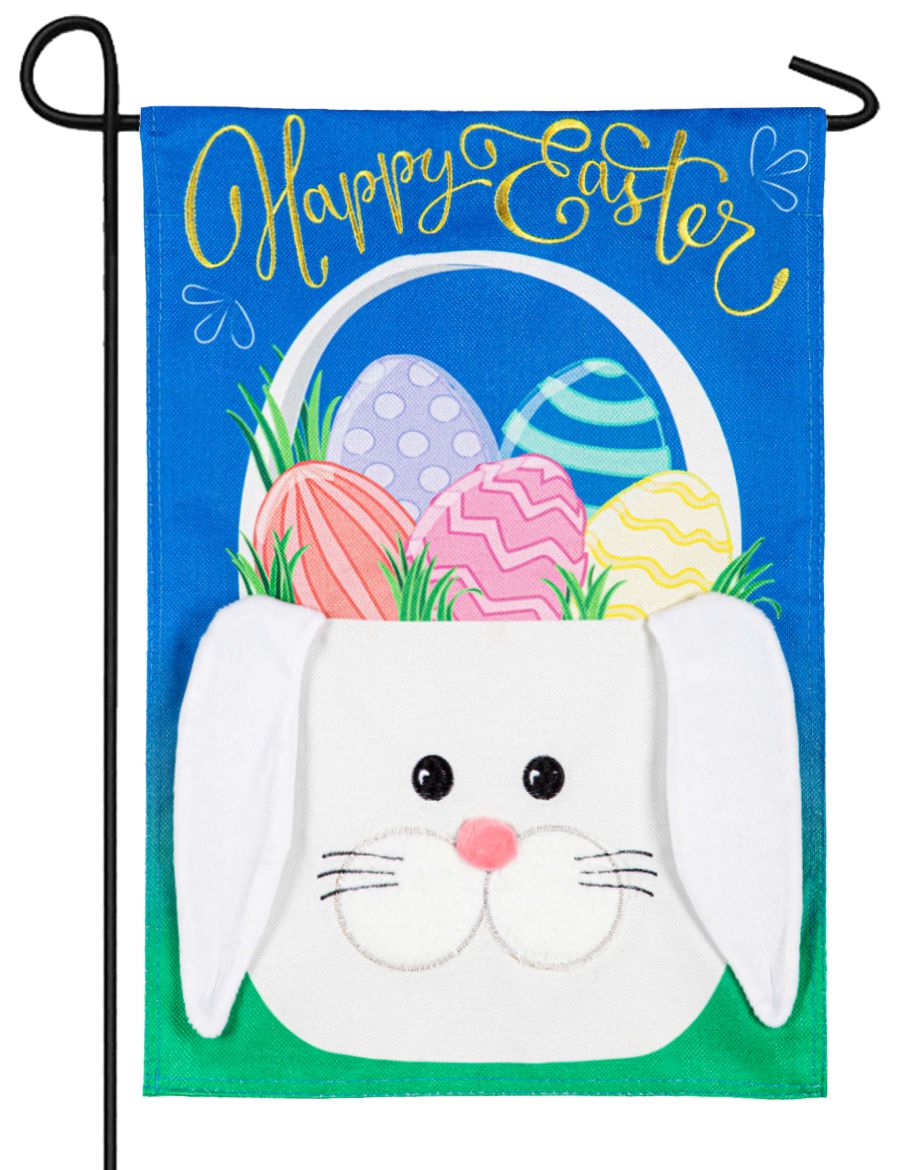 Burlap Easter Bunny Basket Decorative Garden Flag - I AmEricas Flags