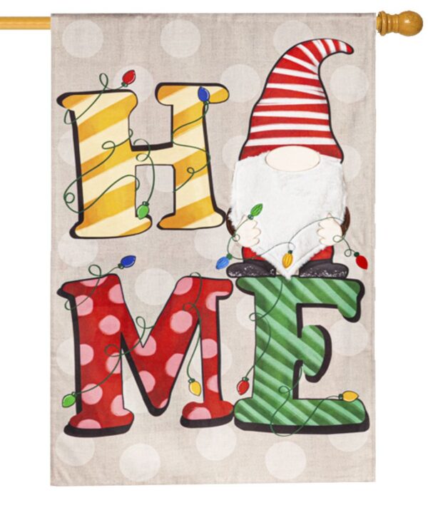 Burlap Home Gnome Decorative House Flag - I AmEricas Flags