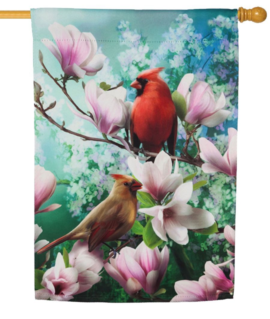 Winter Cardinal House Flag - I AmEricas Flags