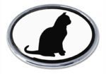 Cat Chrome Car Emblem - I AmEricas Flags