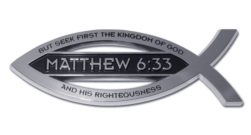 Christian Fish Jesus Chrome Car Emblem - I AmEricas Flags