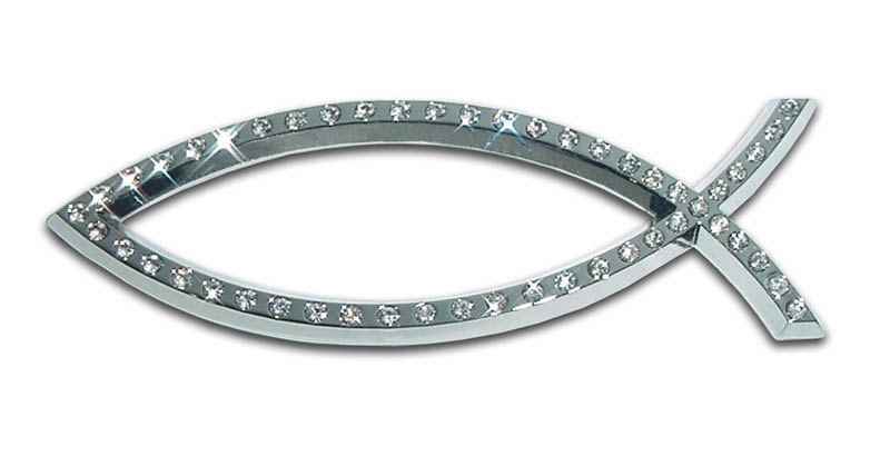 Christian Fish Cross Chrome Car Emblem - I AmEricas Flags