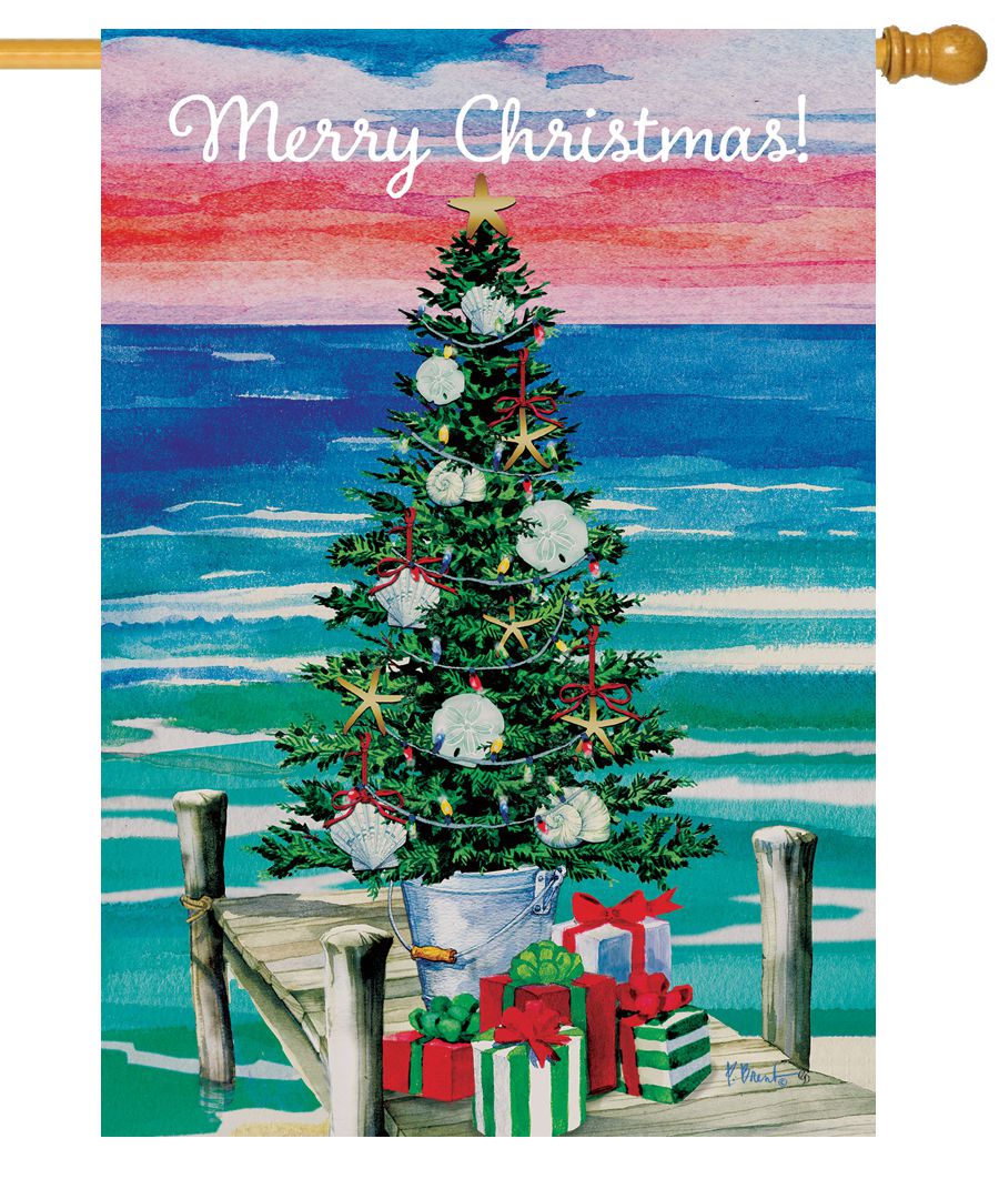 Christmas Dock House Flag - I AmEricas Flags