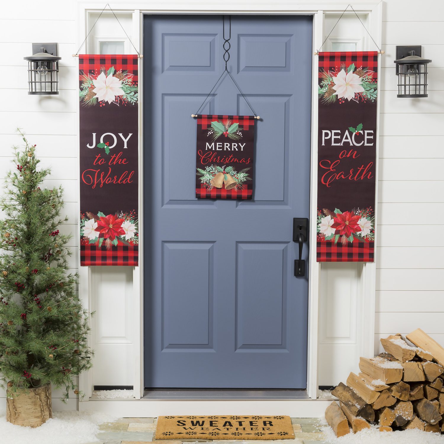 Christmas Joy And Winter Wishes Reversible Door Banner Kit - I AmEricas ...