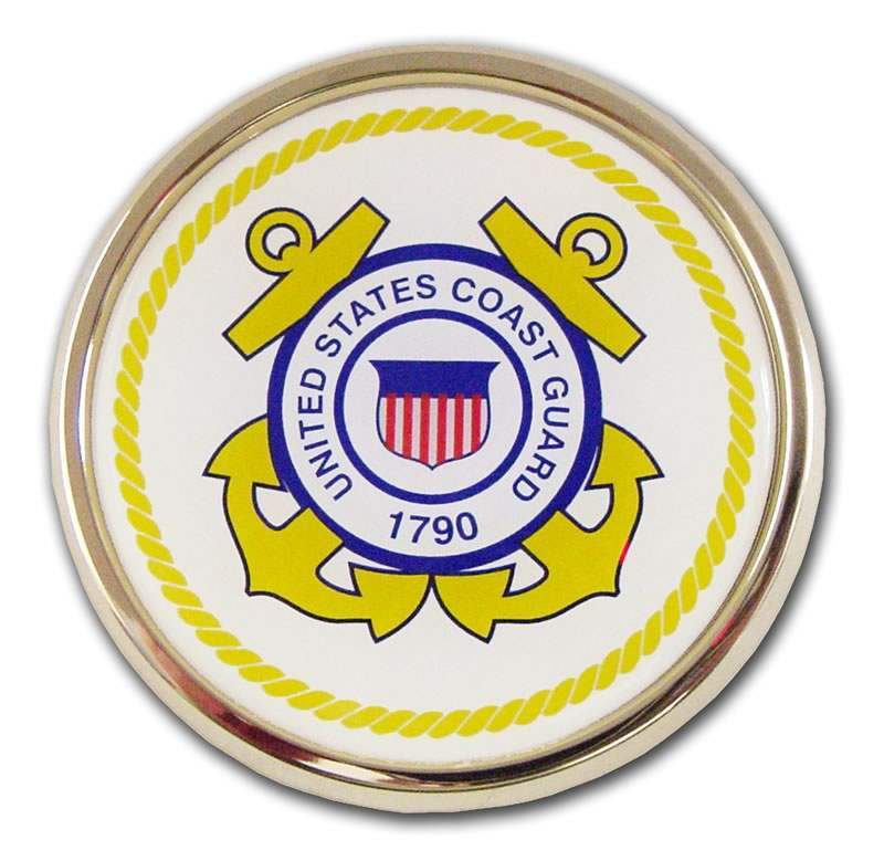 Coast Guard Seal Chrome with Color Car Emblem - I AmEricas Flags