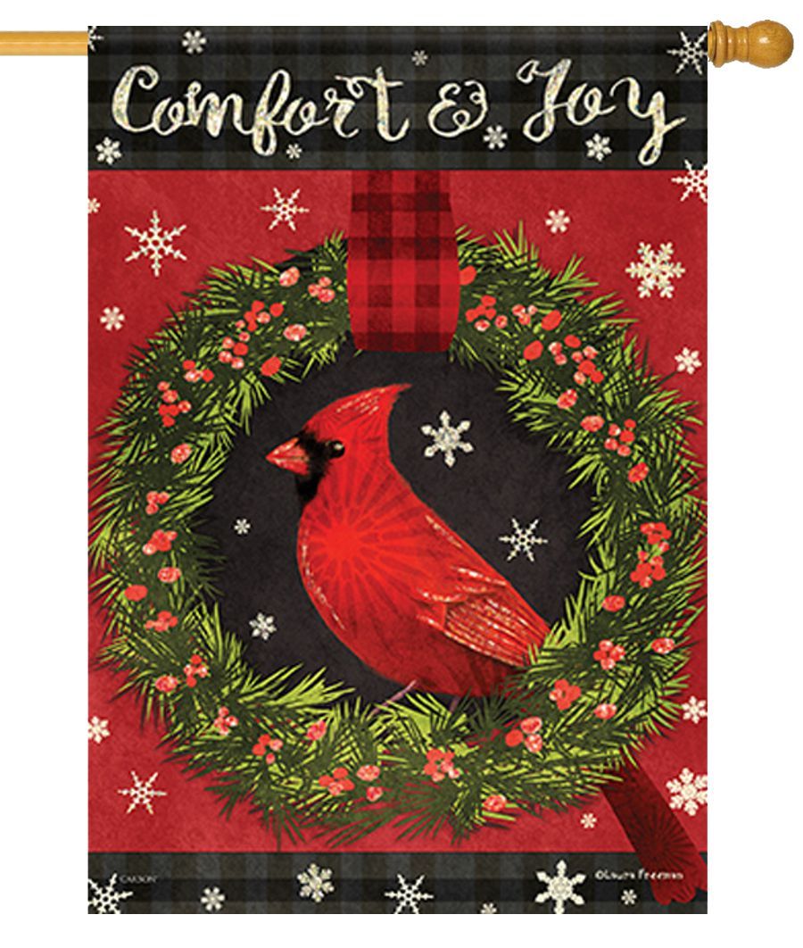 Comfort and Joy Cardinal House Flag - I AmEricas Flags