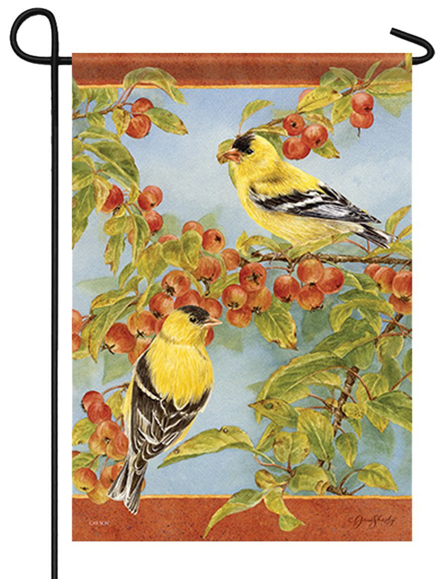 Crabapples and Finches Garden Flag - I AmEricas Flags