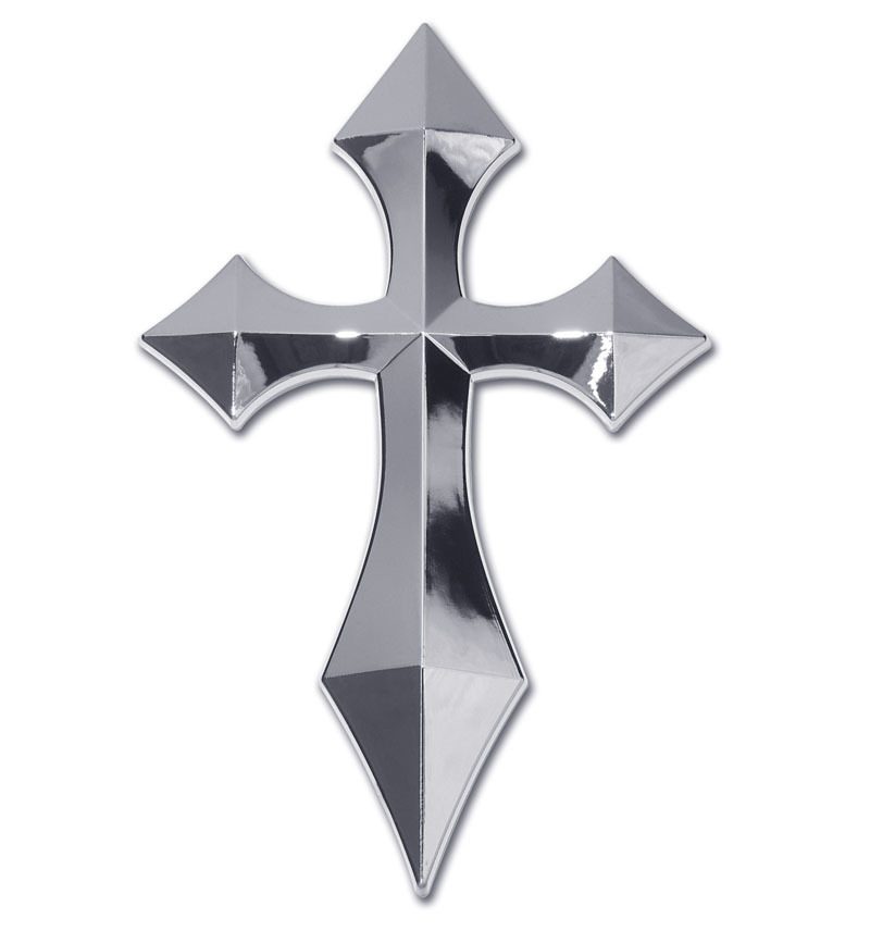 Cross Pointed Chrome Car Emblem - I AmEricas Flags