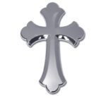 Cross Scalloped Chrome Car Emblem - I AmEricas Flags