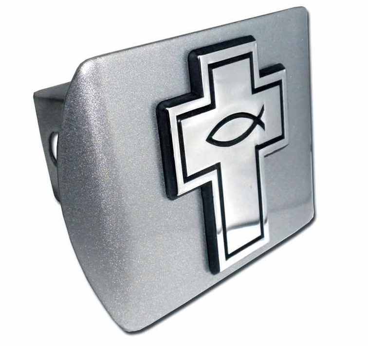Christian Fish Cross Chrome Car Emblem - I AmEricas Flags