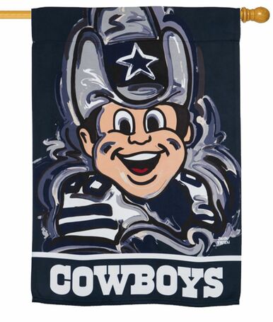 Dallas Cowboys Whimsical Mascot Suede Reflections House Flag - I ...