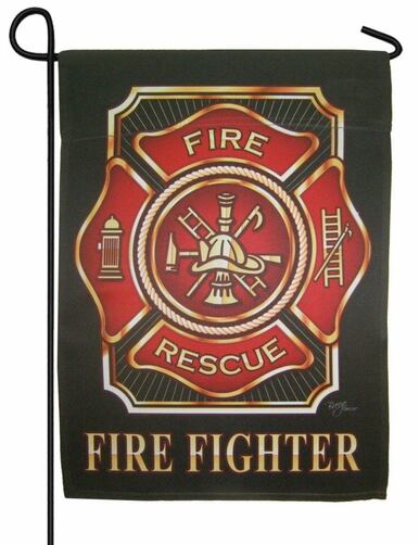 Firefighter Maltese Cross Sublimated Garden Flag - I AmEricas Flags