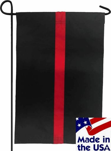 Firefighter Thin Red Line Sewn Nylon Garden Flag - I AmEricas Flags