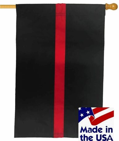 Firefighter Thin Red Line Sewn Nylon House Flag - I AmEricas Flags
