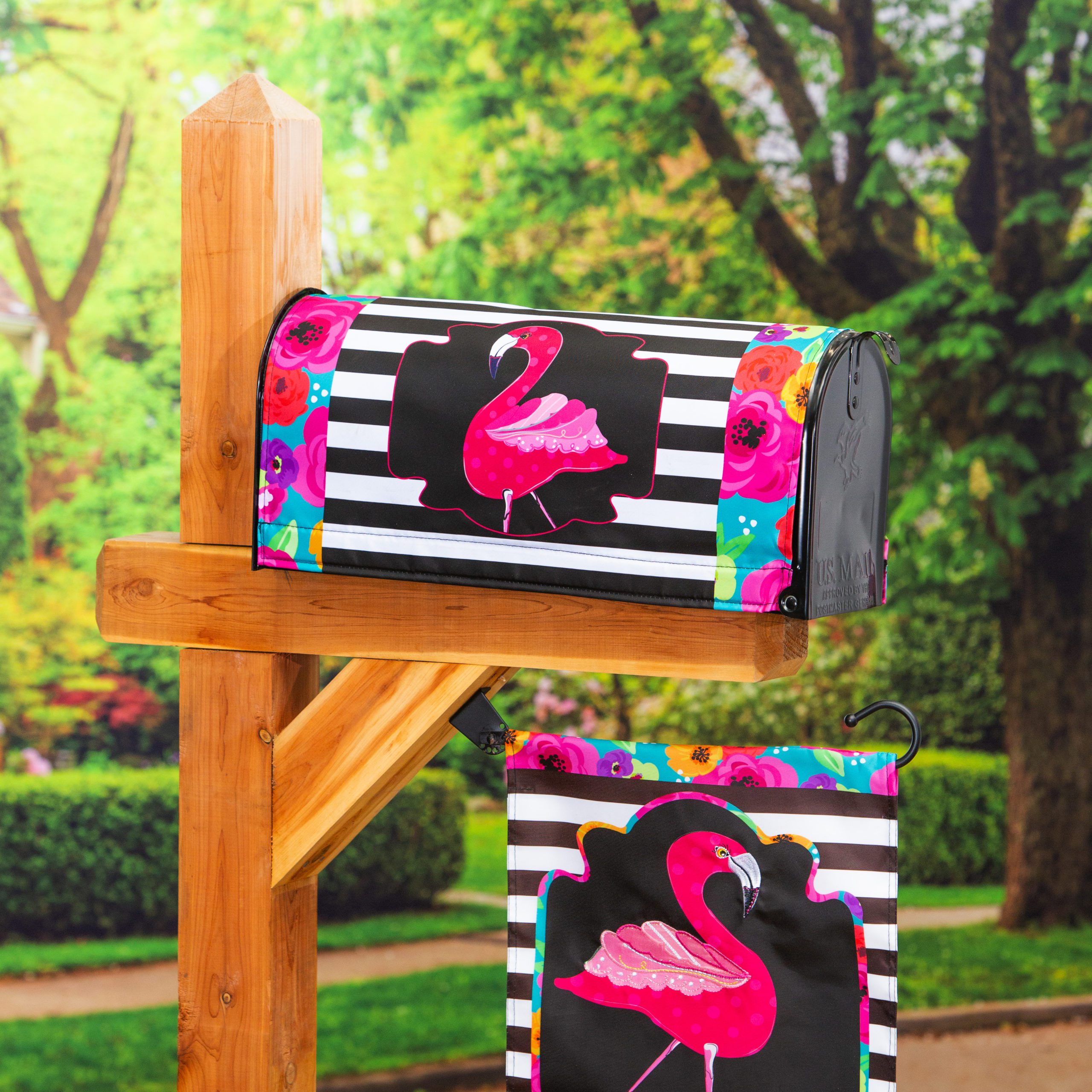 Flamingo Stripes Nylon Mailbox Cover - I AmEricas Flags