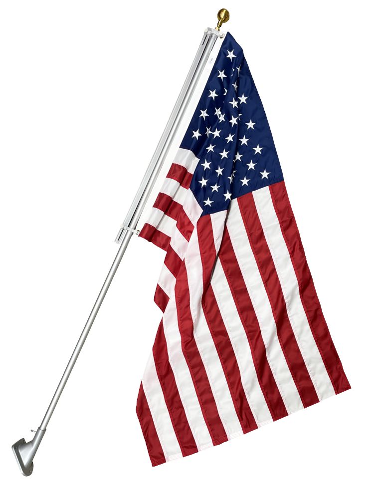 Fly-Right 6ft Rotating Pole and American Flag Kit – Made in the USA - I ...