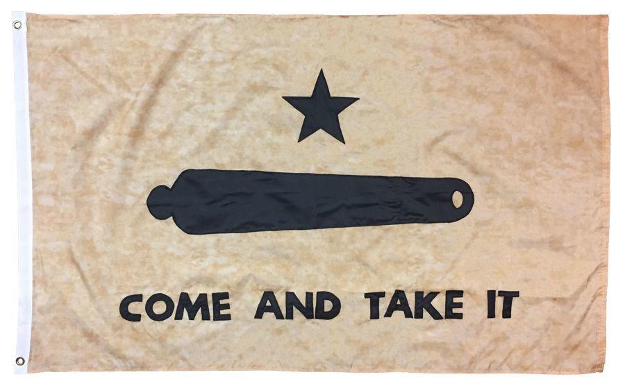Gonzales Come and Take It Flag Sewn Nylon Vintage Antiqued 3′ x 5′ - I ...
