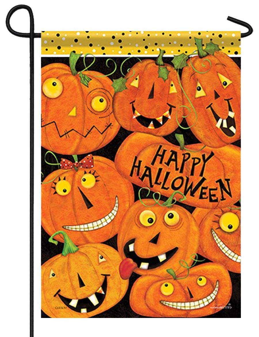 Goofy Pumpkin Faces Garden Flag - I AmEricas Flags
