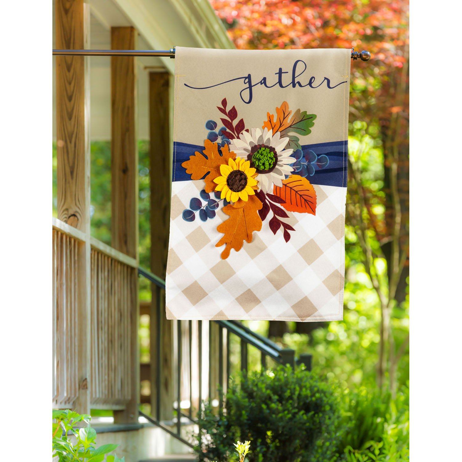 Linen Fall Floral Gather Decorative House Flag - I AmEricas Flags