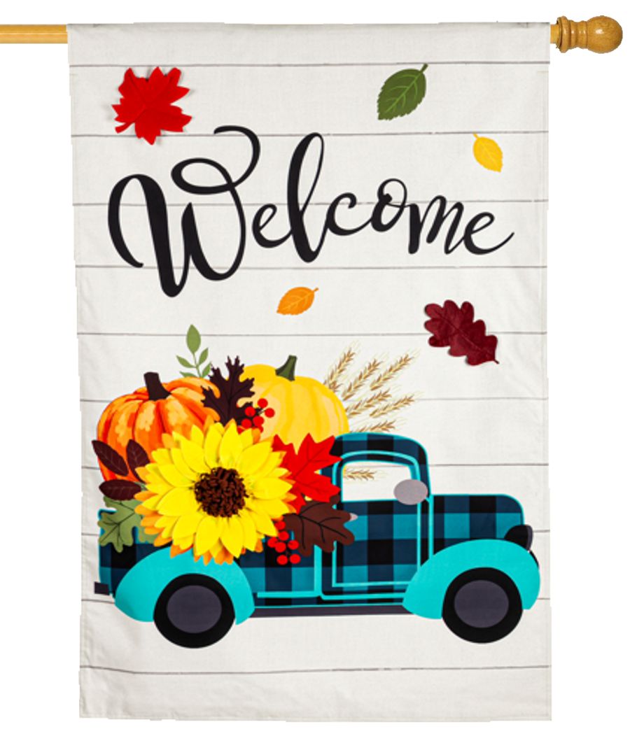 Linen Fall Plaid Truck Decorative House Flag - I AmEricas Flags