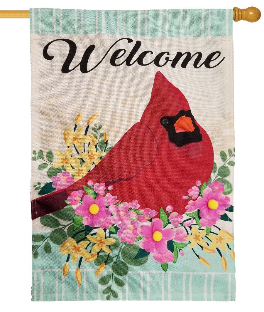 Linen Spring Cardinal Decorative House Flag - I AmEricas Flags