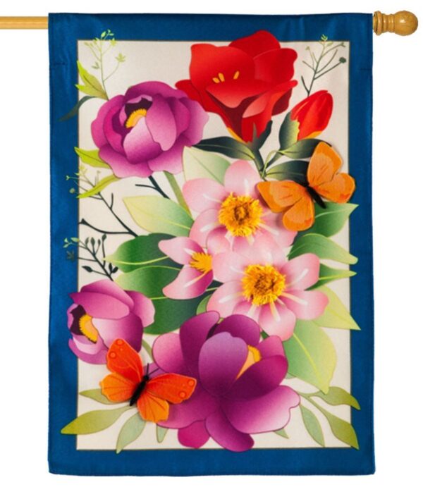 Linen Summer Floral Decorative House Flag - I AmEricas Flags