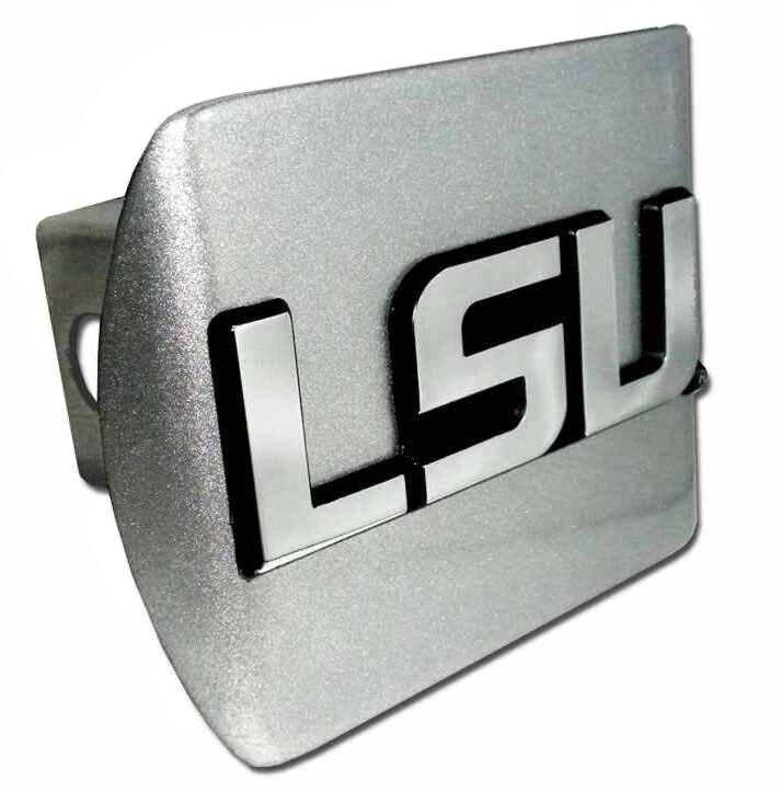 Louisiana State University LSU Block Letter Brushed Chrome Hitch Cover ...