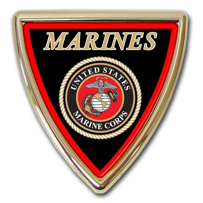 Marines USMC Chrome Car Emblem - I AmEricas Flags