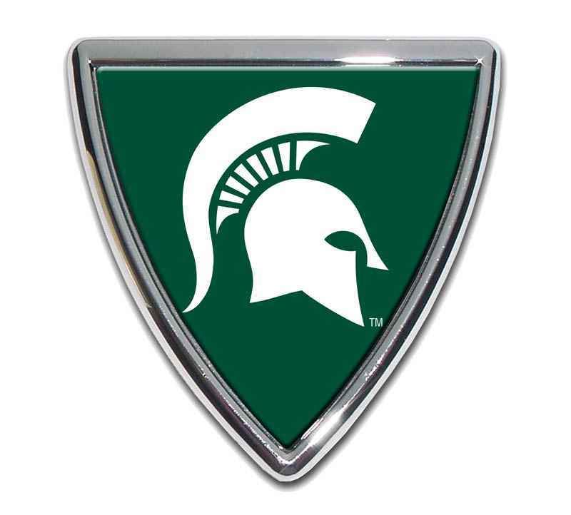 Michigan State University Spartan Shield Chrome with Color Car Emblem ...