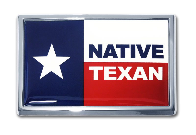 Native Texan Car Emblem SUV Size - I AmEricas Flags
