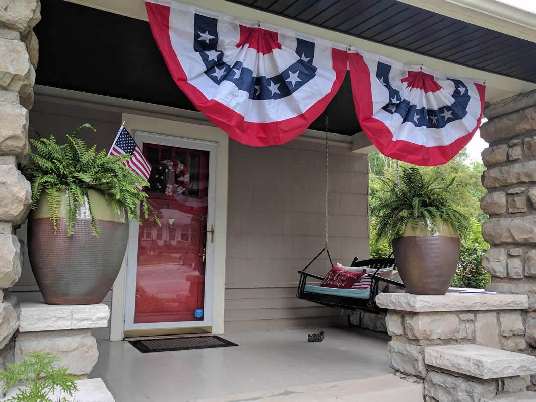 Nylon Pleated Fan Bunting 27×54 - I AmEricas Flags