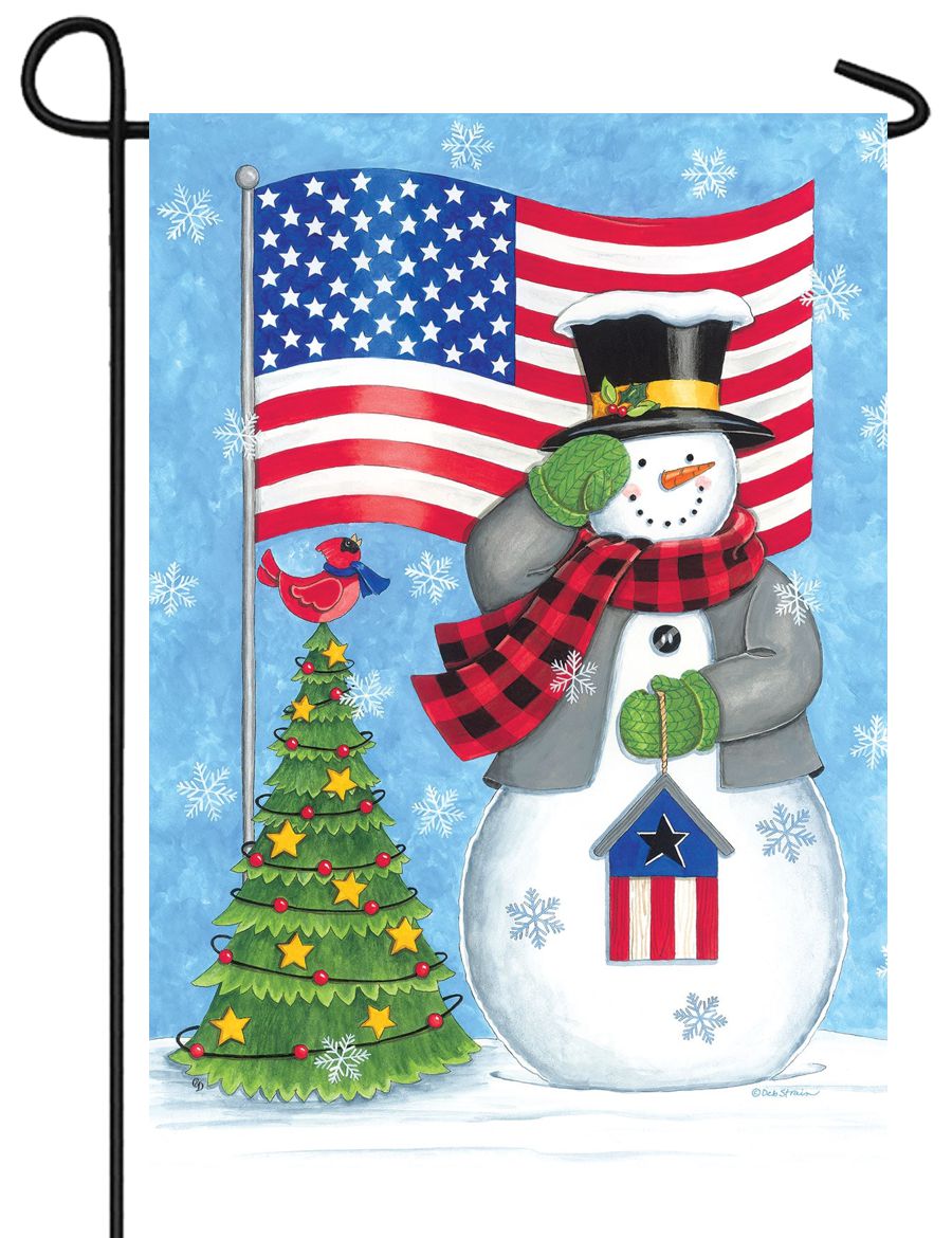 Patriotic Snowman Garden Flag - I AmEricas Flags