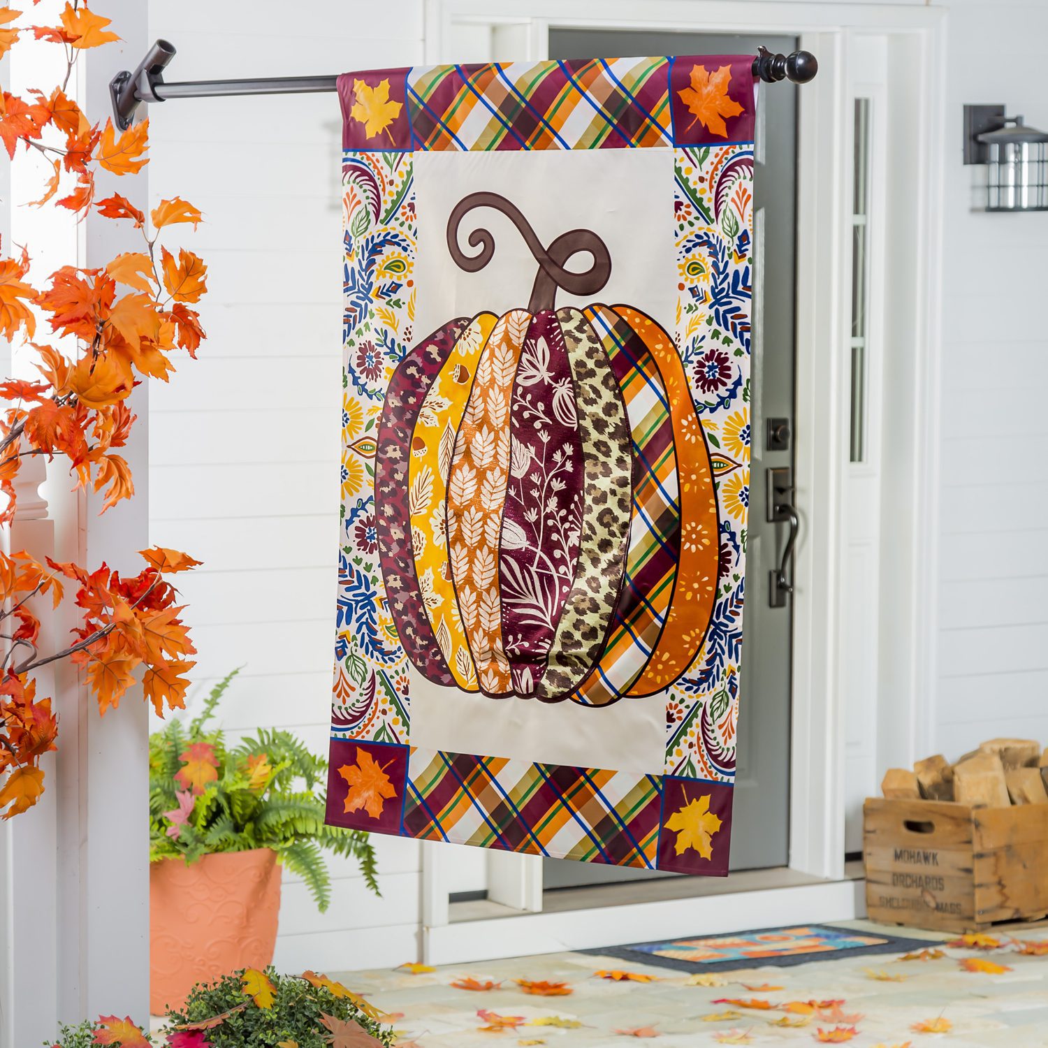 Pattern Patch Pumpkin Applique House Flag - I AmEricas Flags