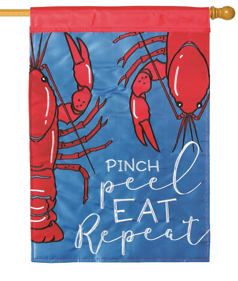 Pinch Peel Eat Double Applique House Flag - I AmEricas Flags