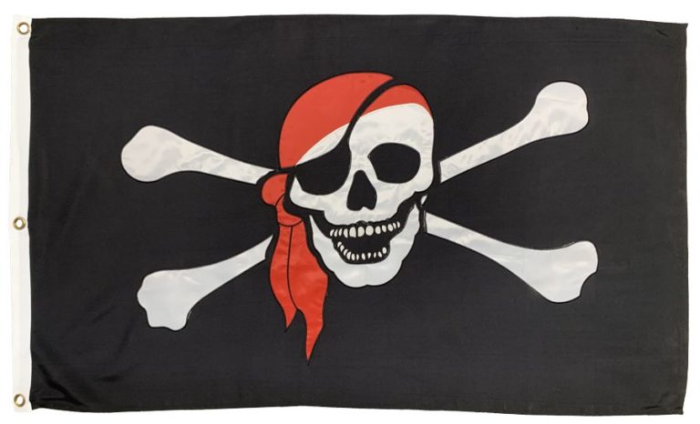 Pirate Red Bandana Flag 3×5 2-Ply Polyester - I AmEricas Flags
