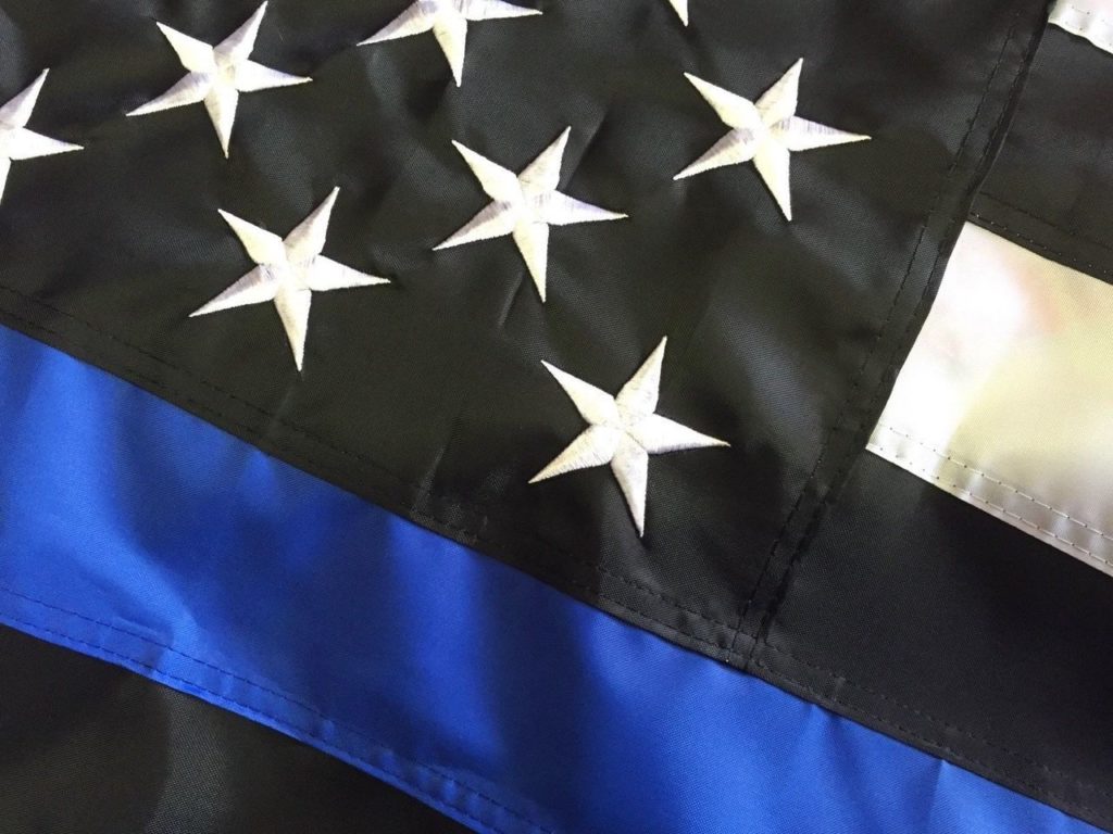 Police Thin Blue Line Black and White American Flag 3×5 Sewn Nylon - I ...